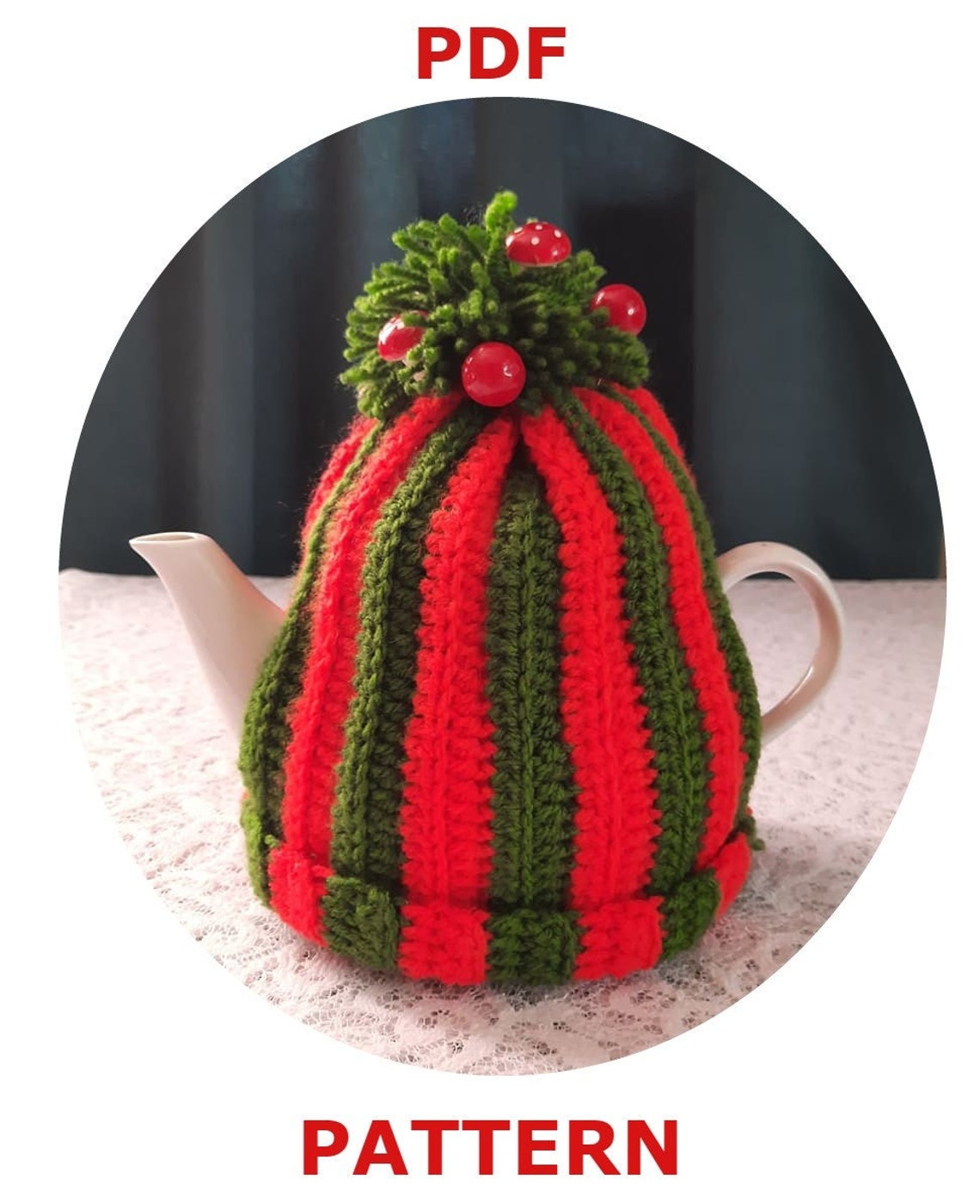 Tea Cozy Crochet Pattern, Christmas Teapot Cozy, Tea Cozy, Teapot Cover ...