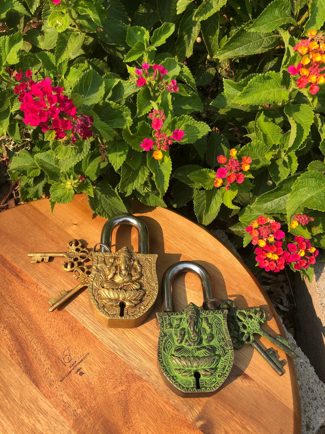Handmade Ganesh, Lakshmi, Saraswati Padlock: Vintage Style Home Decor ...