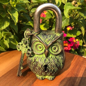 Cute and Secure Owl Shaped Brass Lock Brass Padlock Metal Safety Lock ...