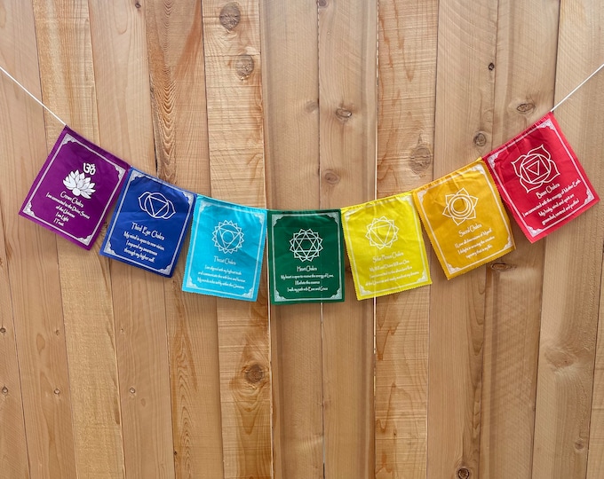 Earth Tone Peace Prayer Flags Boho Fabric Banner Rustic Meditation ...