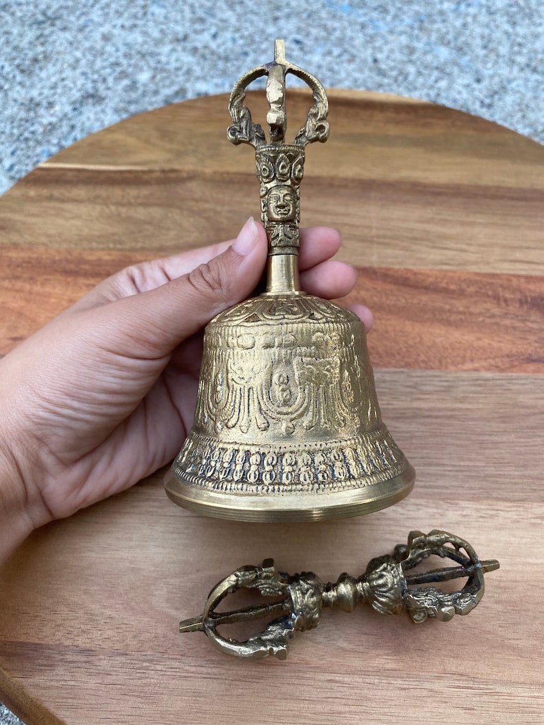 LARGE Buddhist Brass Bell BEAUTIFUL Tone Tibetan Prayer Bell | Etsy
