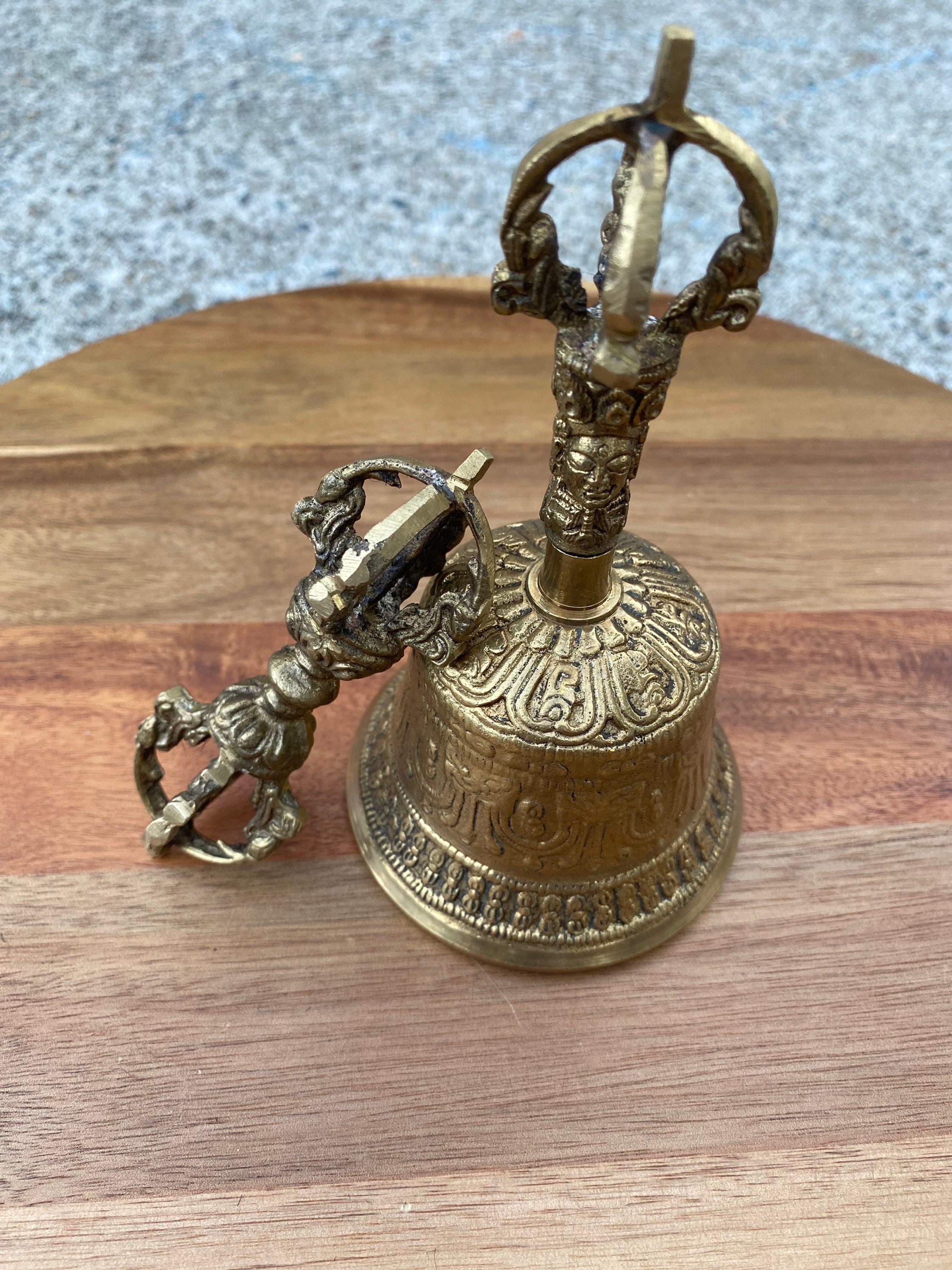 LARGE Buddhist Brass Bell BEAUTIFUL Tone Tibetan Prayer Bell - Etsy