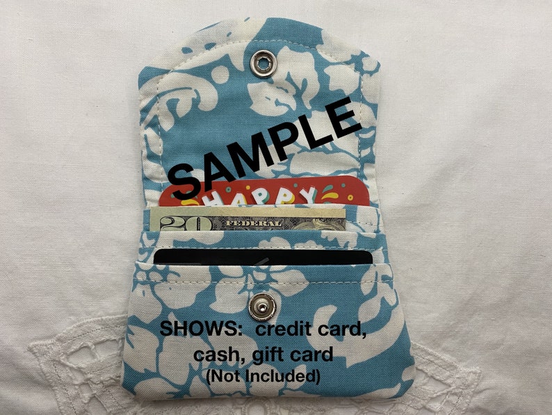 Blue Flowers Mini Wallet Hand Sewn Small Wallet Use for Small Purse ...