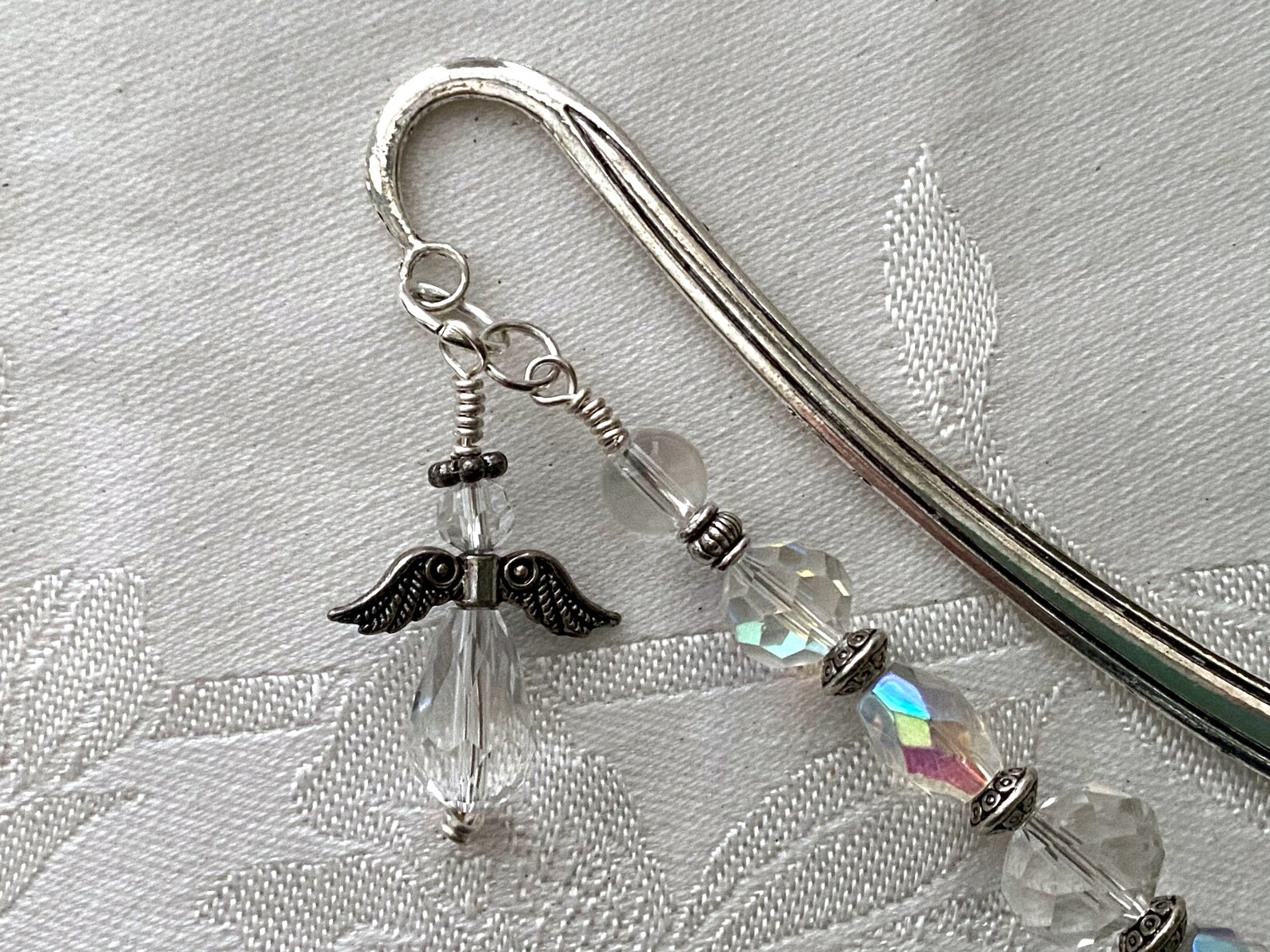 Angel Book Hook Angel and Crystal Beaded Bookmark Beads - Etsy