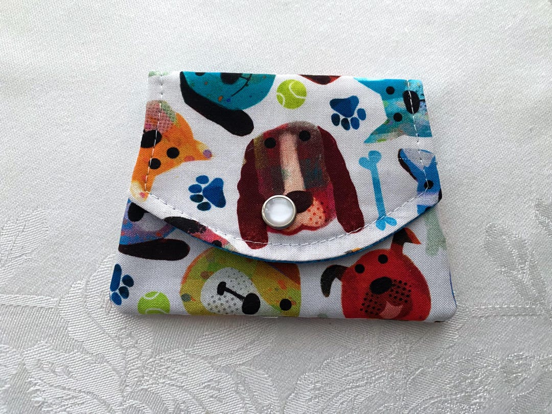Hand Sewn Dog Mini Wallet, Credit Card Holder - Etsy