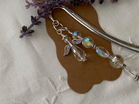 Angel Book Hook Angel and Crystal Beaded Bookmark Beads - Etsy