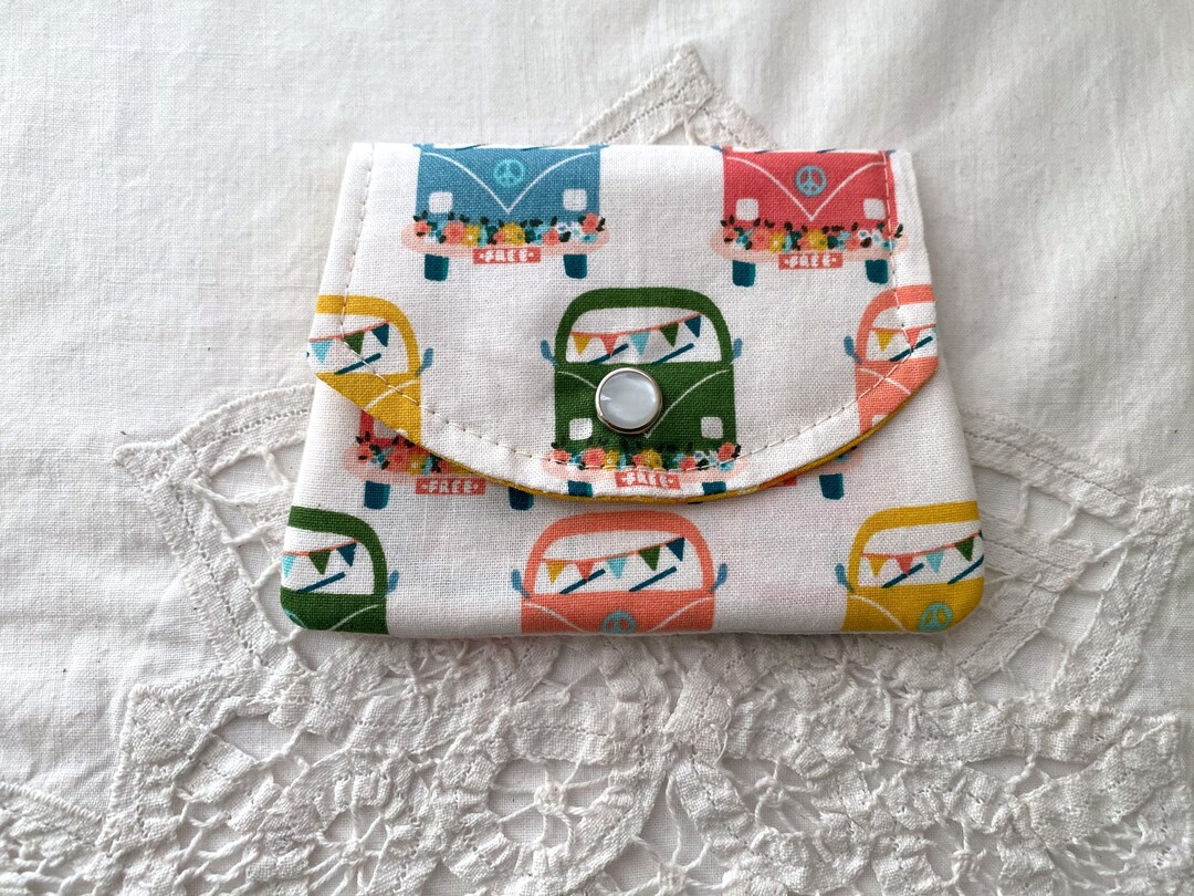 VW Bus Mini Wallet ~ Hand Sewn Wallet ~ Small Purse, Backpack, Pocket ...