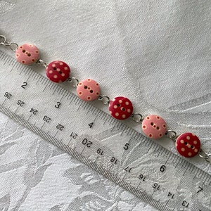 Handmade Button Bracelet Wooden Button Jewelry Painted Wooden Buttons ...