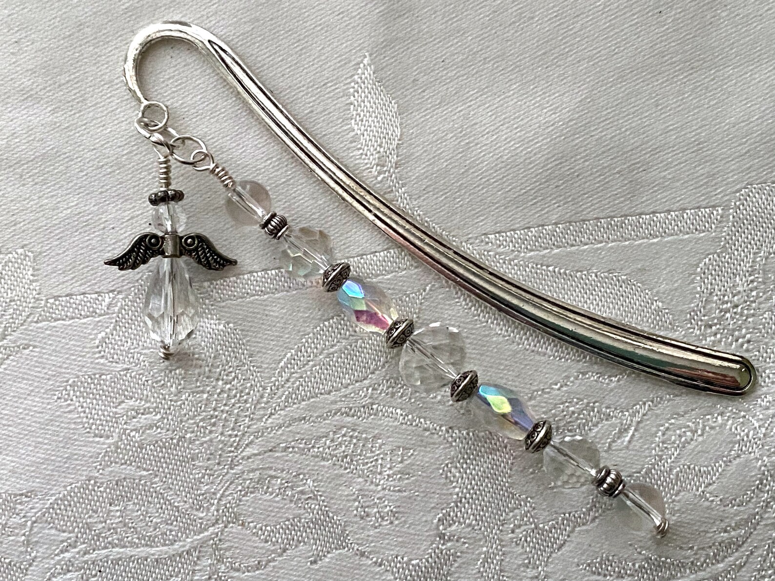 Angel Book Hook Angel and Crystal Beaded Bookmark Beads - Etsy