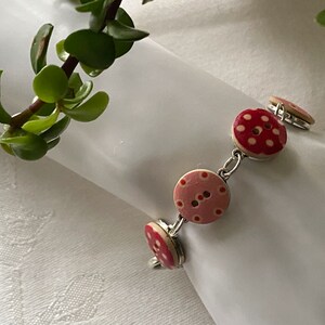 Handmade Button Bracelet Wooden Button Jewelry Painted Wooden Buttons ...