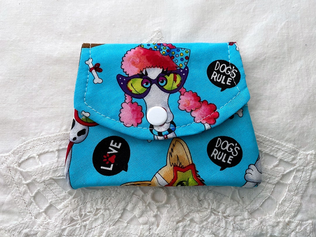 Pink Poodle Mini Wallet, Sunglass Dog Fabric, Gift Card Holder - Etsy