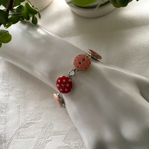 Handmade Button Bracelet Wooden Button Jewelry Painted Wooden Buttons ...