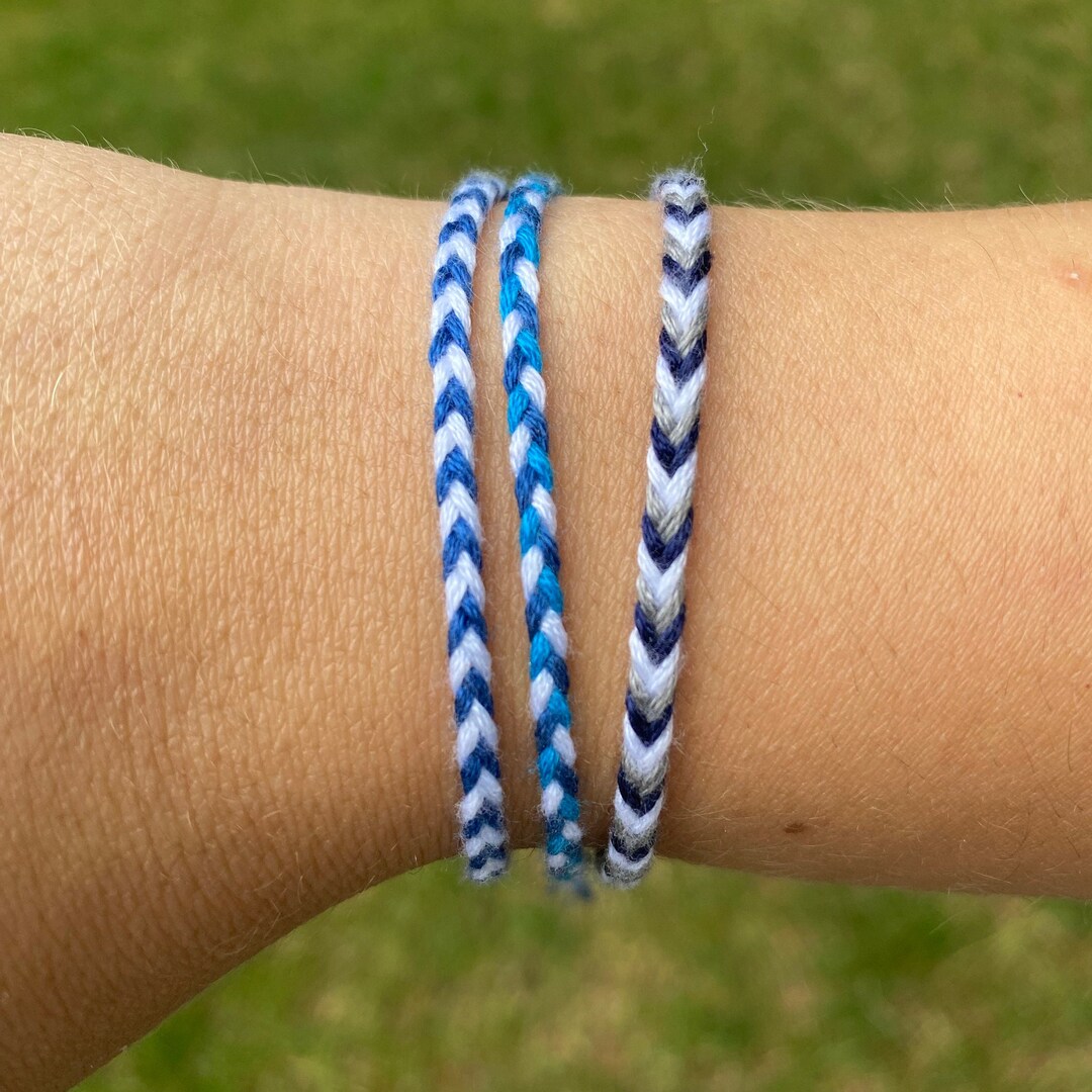 Braided Friendship Bracelets / Cloth Bracelets Set of 3 Blue - Etsy