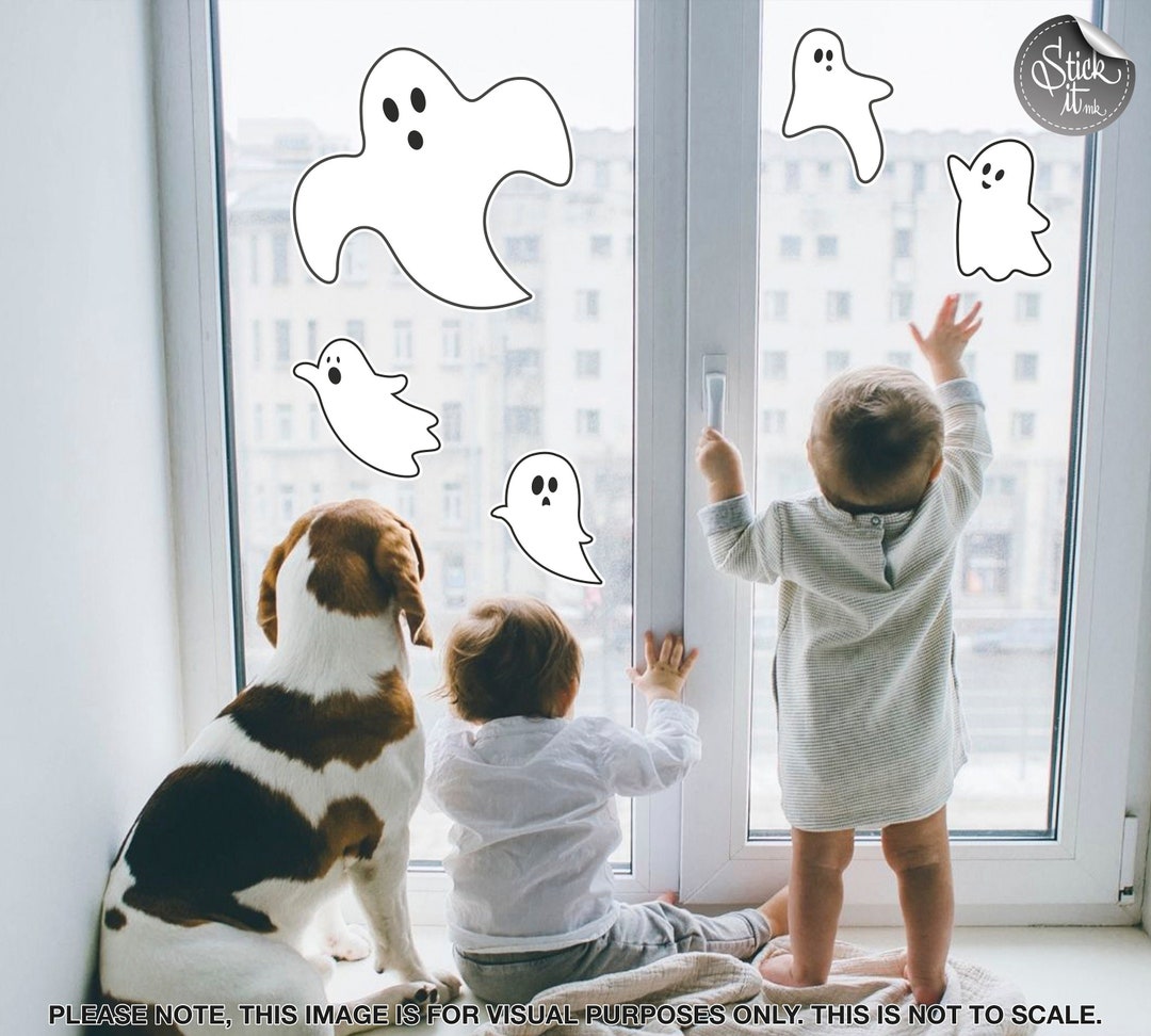 Halloween Cute Floating Ghosts Pack, Halloween Vinyl Window Decals ...
