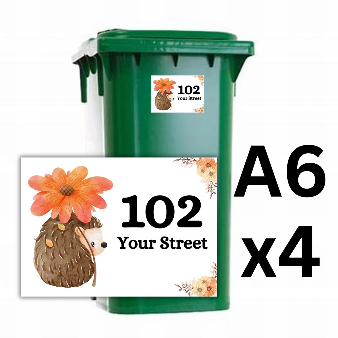 4 X Personalised Wheelie Bin Vinyl Stickers, Garden Fun Bin Stickers ...