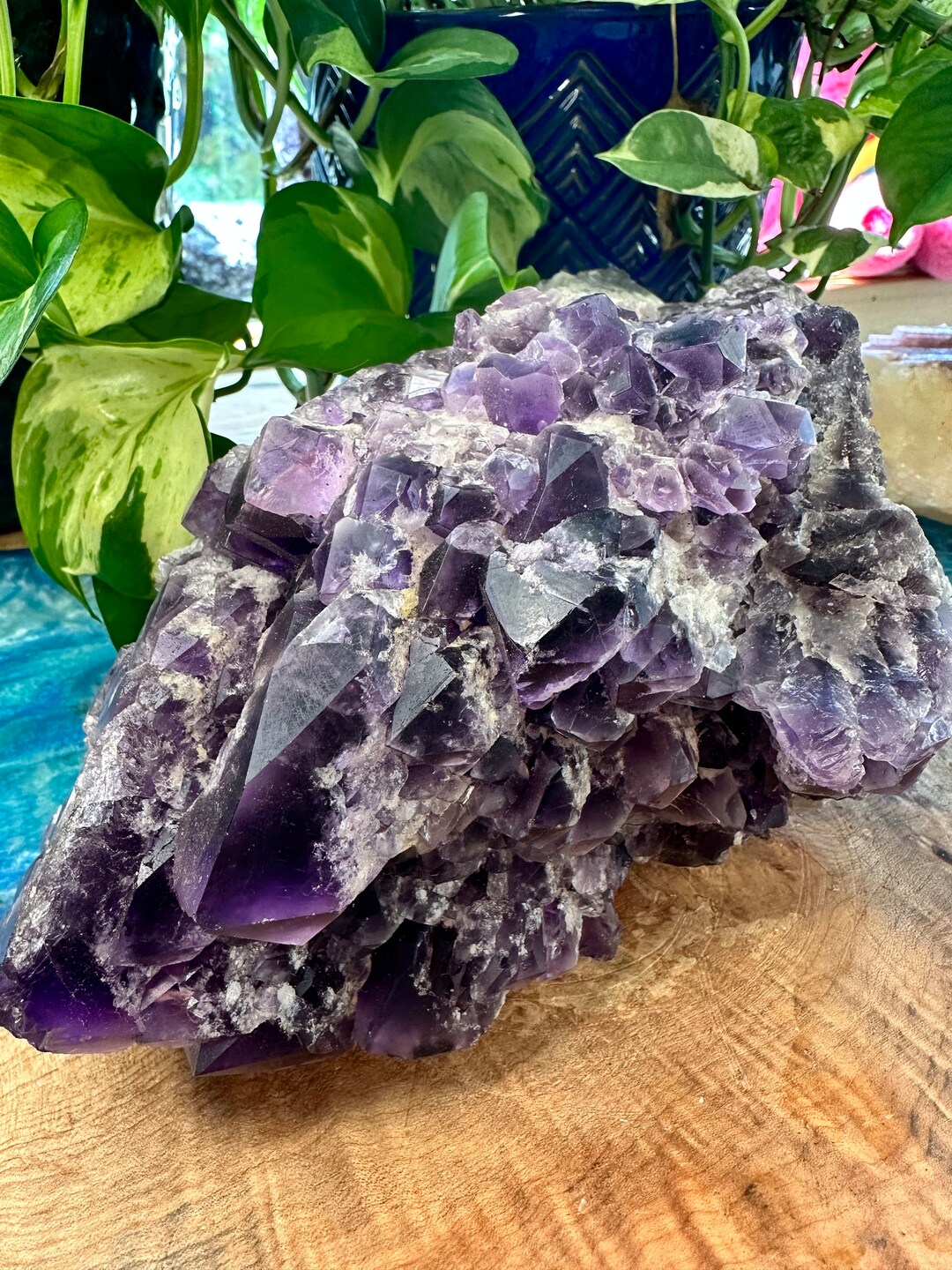 Royal Bahia Elestial Amethyst Cluster With Chevron - Master Healer ...