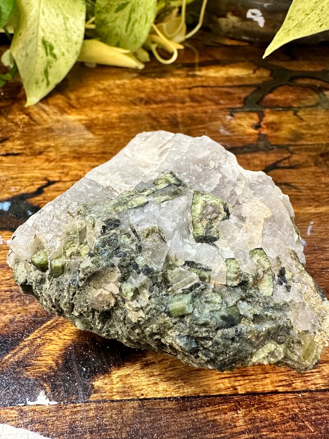 Watermelon Tourmaline in Quartz: Heart Chakra Crystal (15.4oz) - Etsy