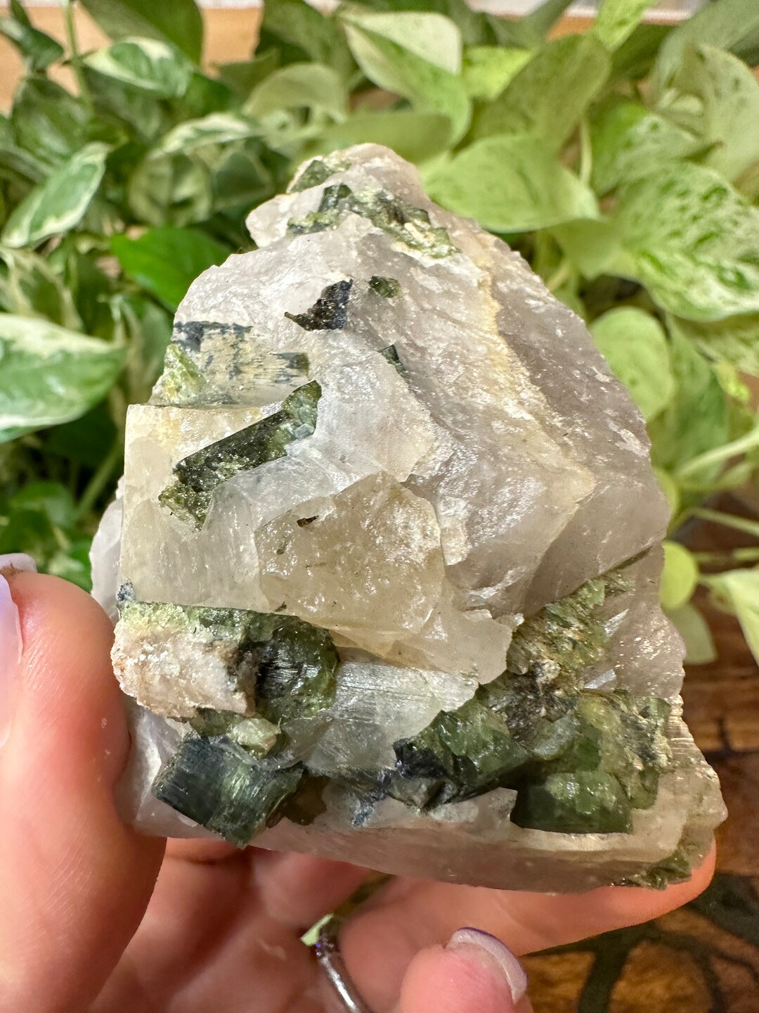 Watermelon Tourmaline in Quartz: Heart Chakra Crystal (245 Grams) - Etsy