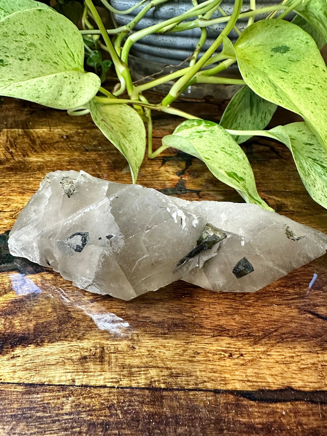 Watermelon Tourmaline in Quartz: Heart Chakra Crystal (14.8 Oz) - Etsy
