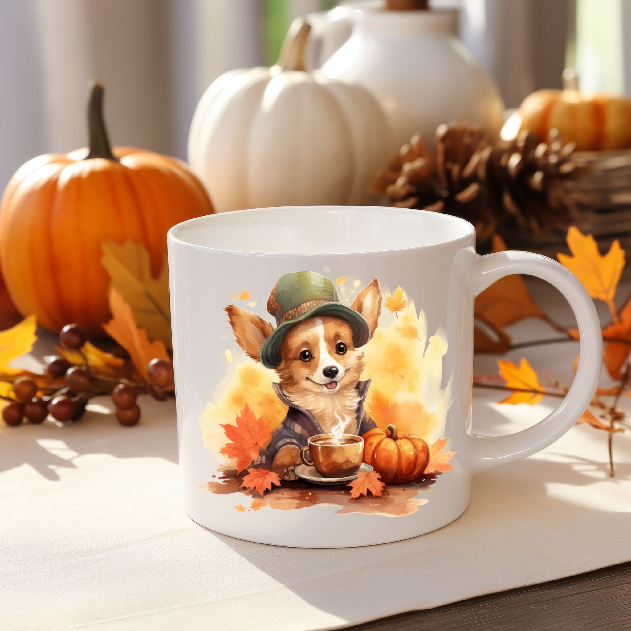 Top 10 Dog Breed: Cute Corgi Bundle PNG, Autumn Vibe Sublimation, Fall ...
