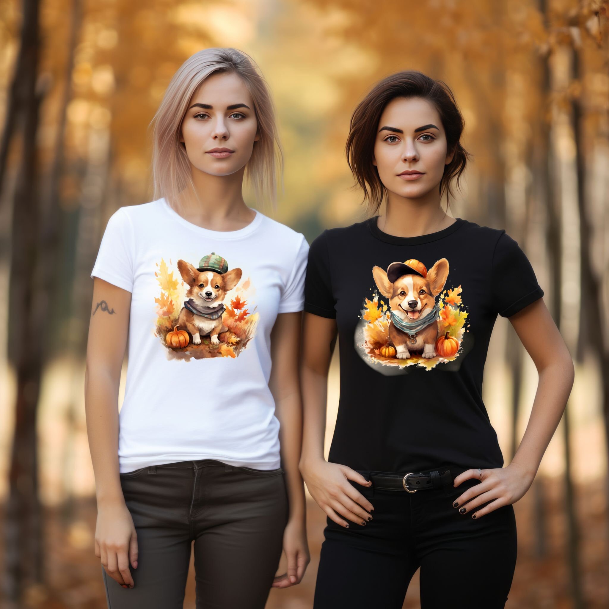 Top 10 Dog Breed: Cute Corgi Bundle PNG, Autumn Vibe Sublimation, Fall ...