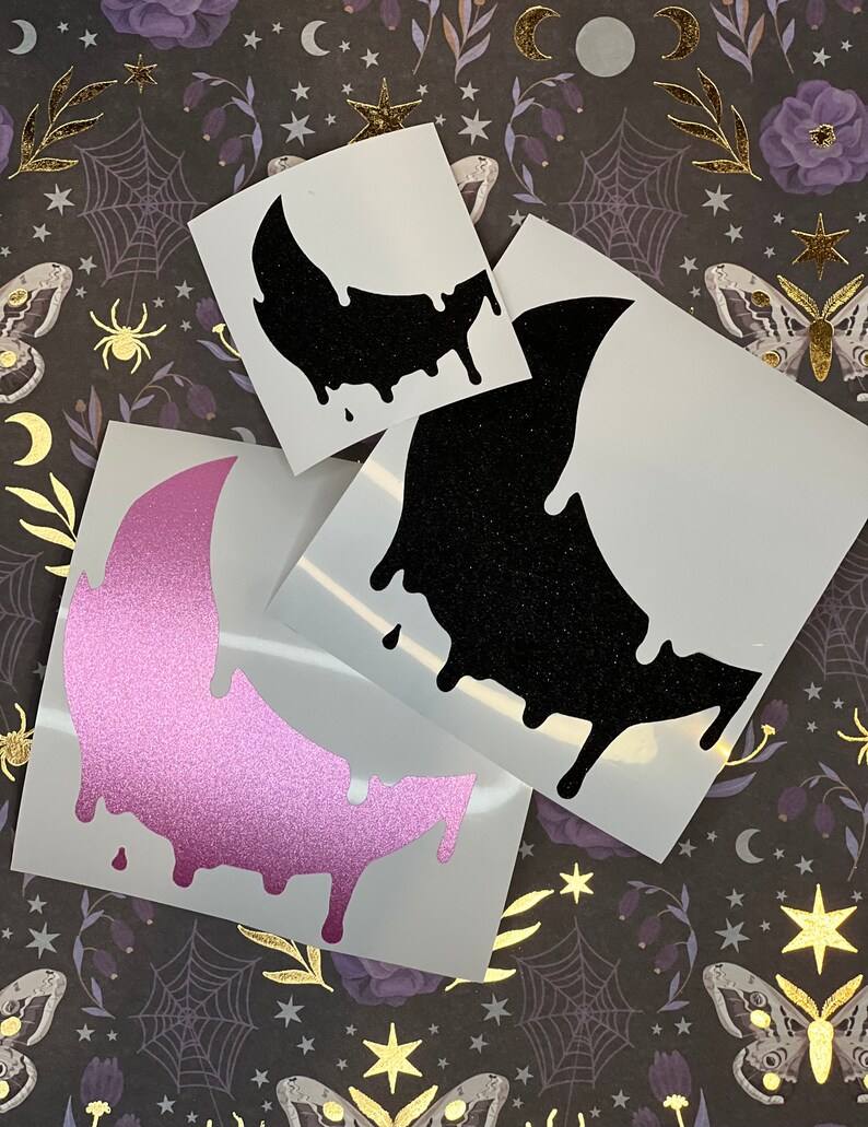 Dripping Moon Premium Vinyl Decal - Etsy