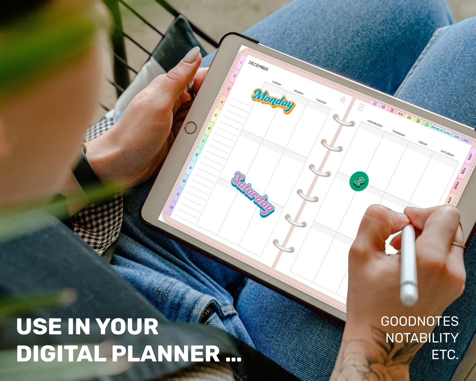 Retro Dates Printable Stickers Weekdays Digital Stickers - Etsy