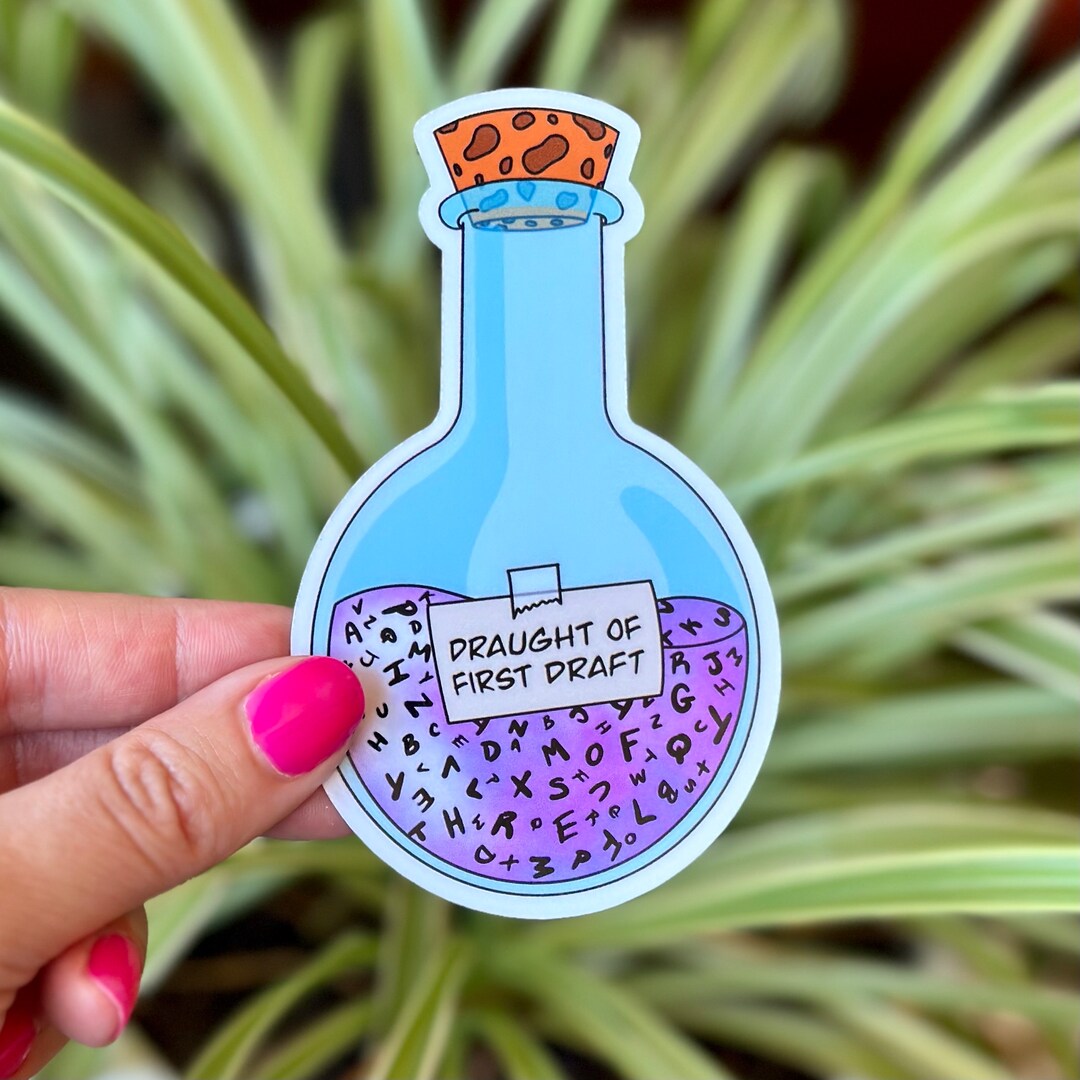 Draught of First Draft - Writing Sticker - Vinyl Sticker - Etsy