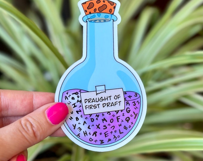 Draught of First Draft - Writing Sticker - Vinyl Sticker - Etsy