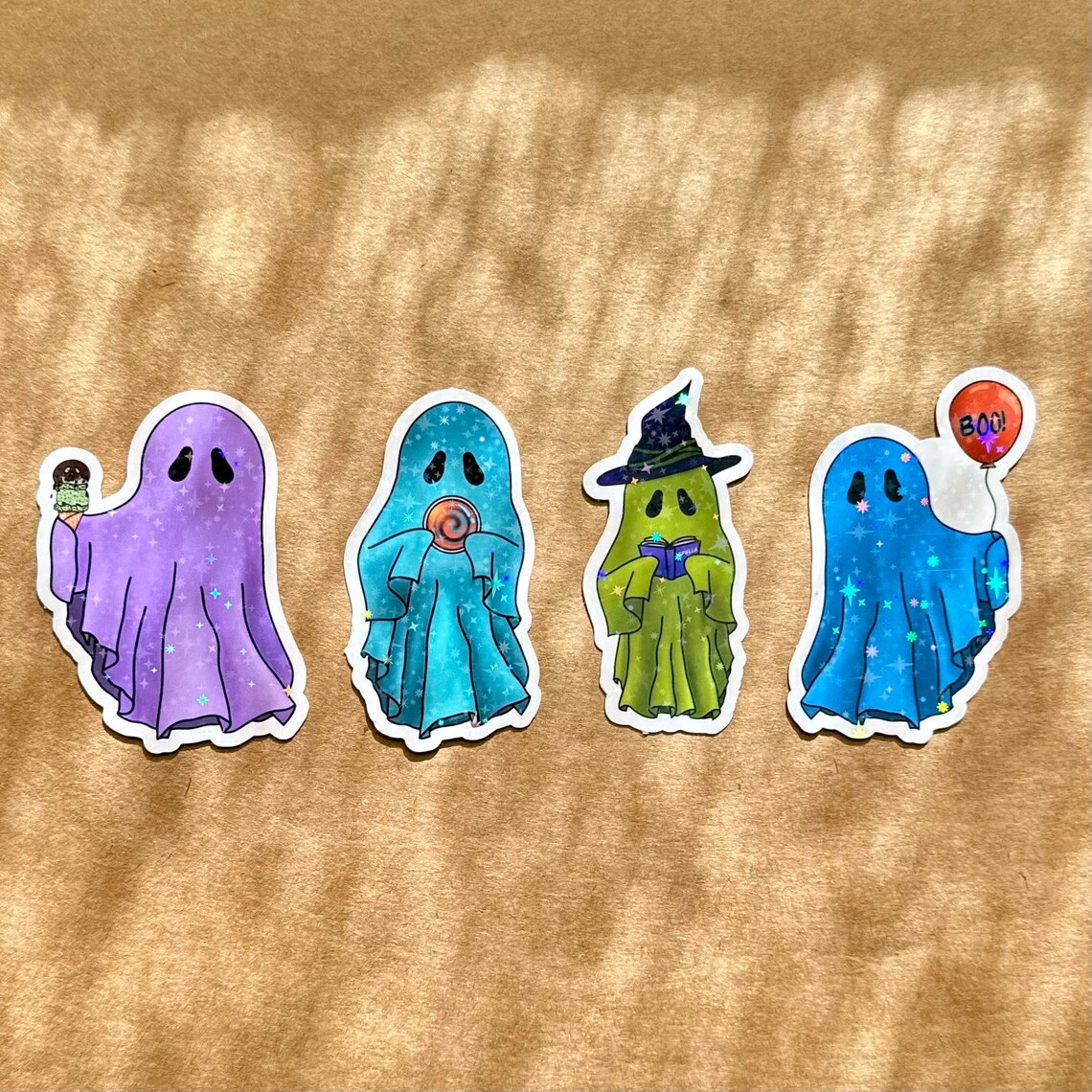 Spooky Sparkly Spirits Ghost Halloween Sticker - Etsy