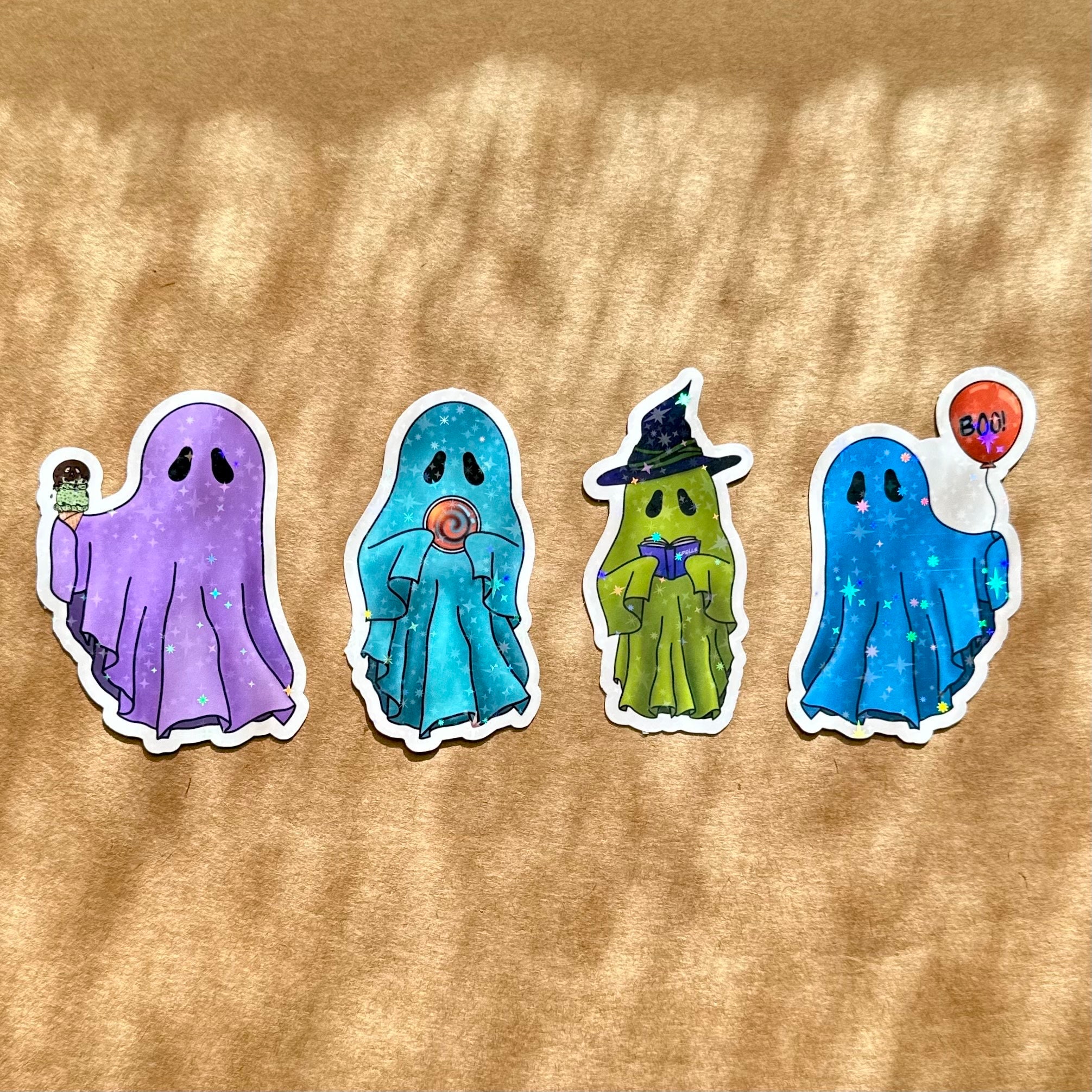 Spooky Sparkly Spirits Ghost Halloween Sticker - Etsy