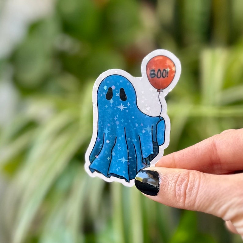Spooky Sparkly Spirits Ghost Halloween Sticker - Etsy