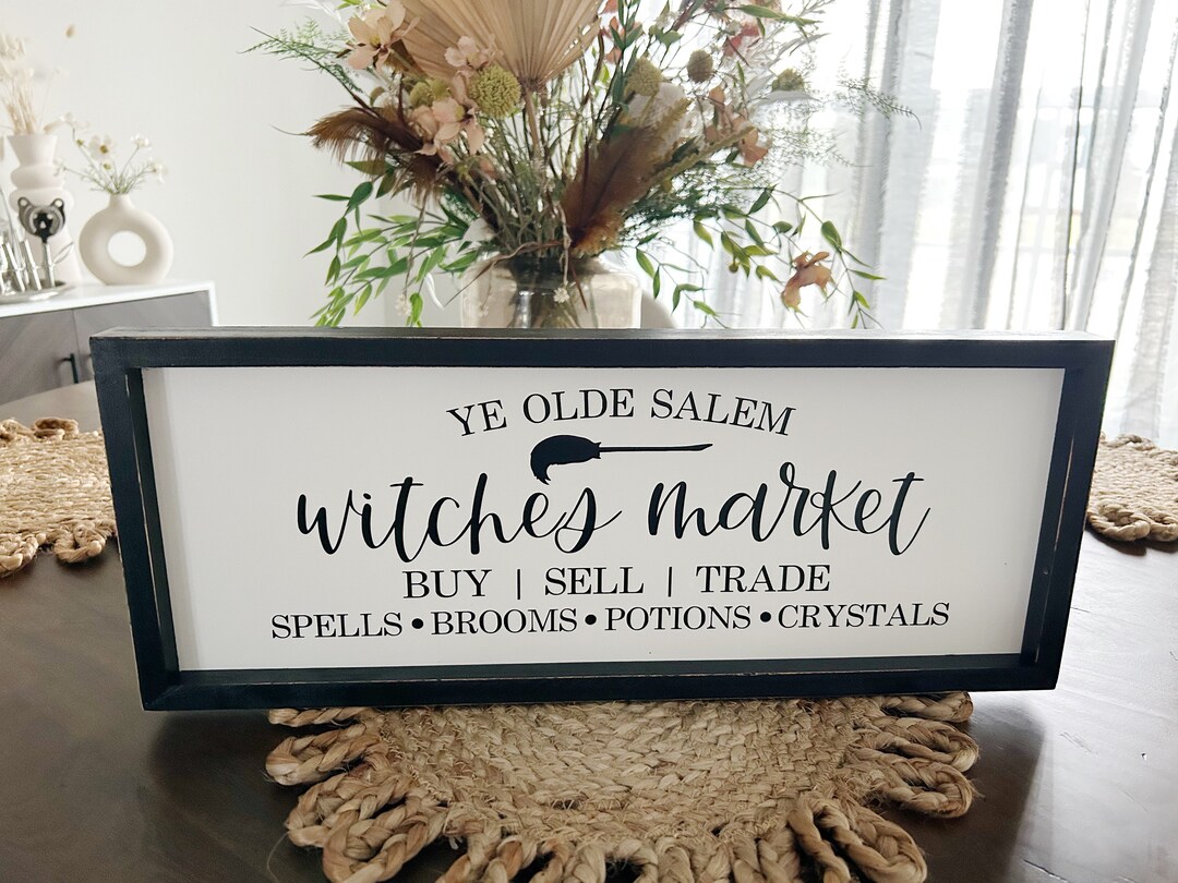 Ye Olde Salem Witches Market Halloween Home Decor Sign Wall Hanging ...