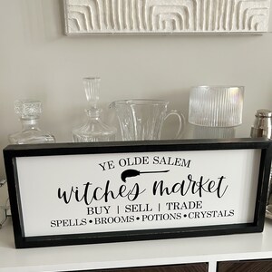 Ye Olde Salem Witches Market Halloween Home Decor Sign Wall Hanging ...