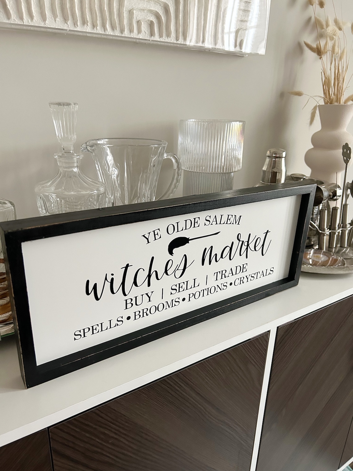 Ye Olde Salem Witches Market Halloween Home Decor Sign Wall Hanging ...