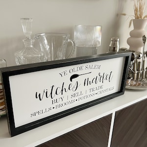Ye Olde Salem Witches Market Halloween Home Decor Sign Wall Hanging ...