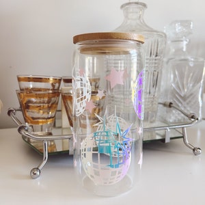 Holographic Disco Ball Glass Can Cup | Bridesmaid Bachelorette Gift ...