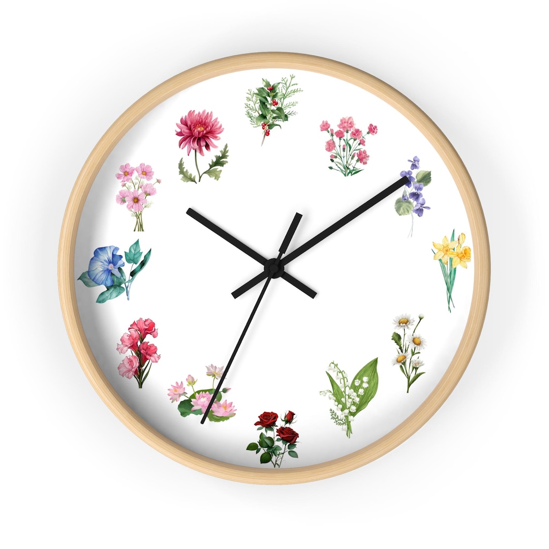 Birth Flower Wall Clock - Etsy