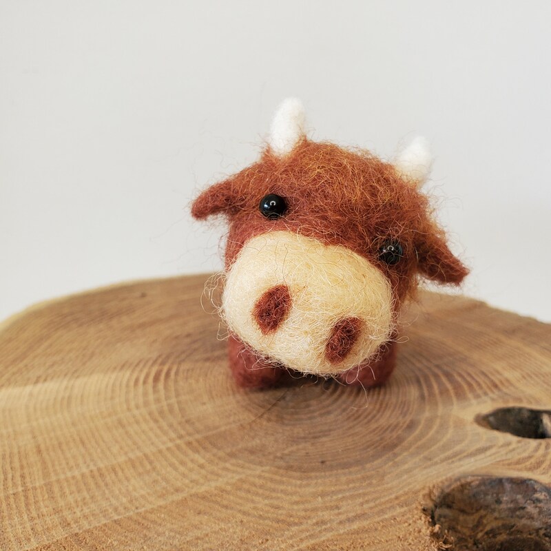 Needle Felted Cow - Etsy