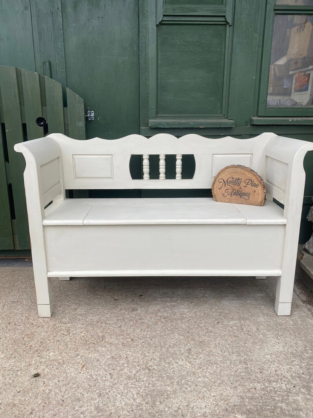 Painted Pine Box Settle/bench Free UK Mainland Delivery - Etsy UK