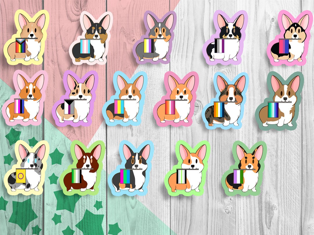 Corgi Pride Flag Stickers - Etsy