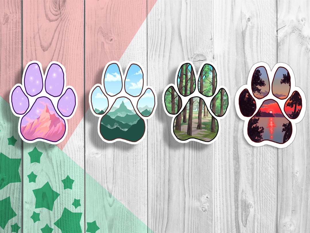 Dog Paw Stickers - Etsy