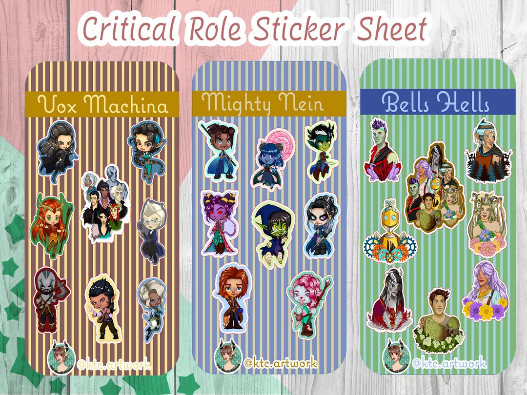 Critical Role Sticker Sheets - Etsy