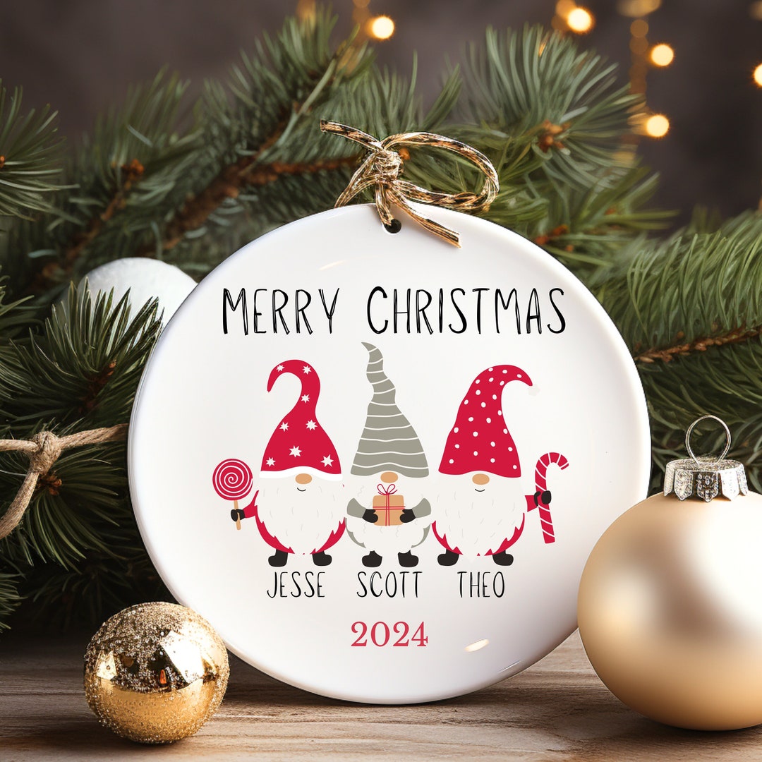 Custom Gnome Personalized Family Christmas Ornament , Xmas Family ...