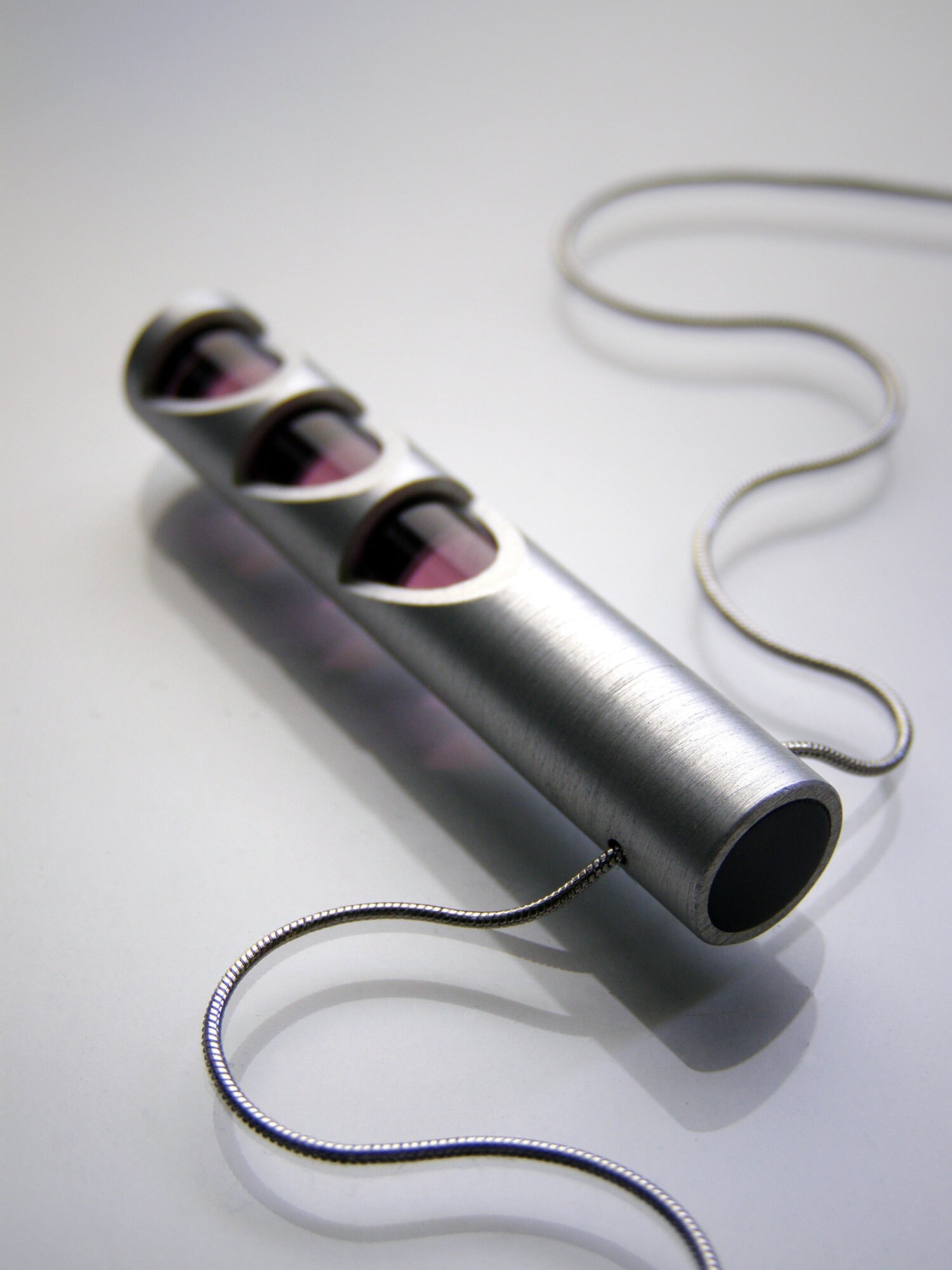 Handmade Necklace, Cut Glass, Anodized Aluminium and Stainless Steel ...