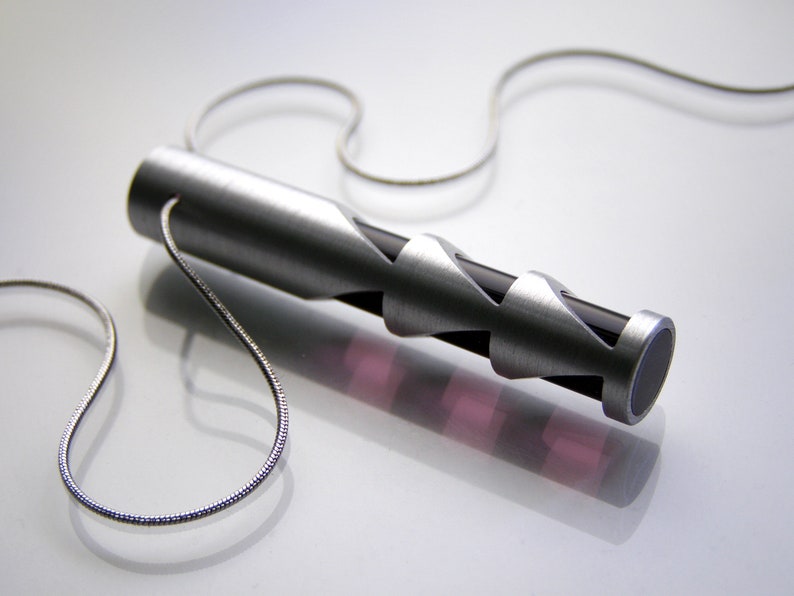 Handmade Necklace, Cut Glass, Anodized Aluminium and Stainless Steel ...