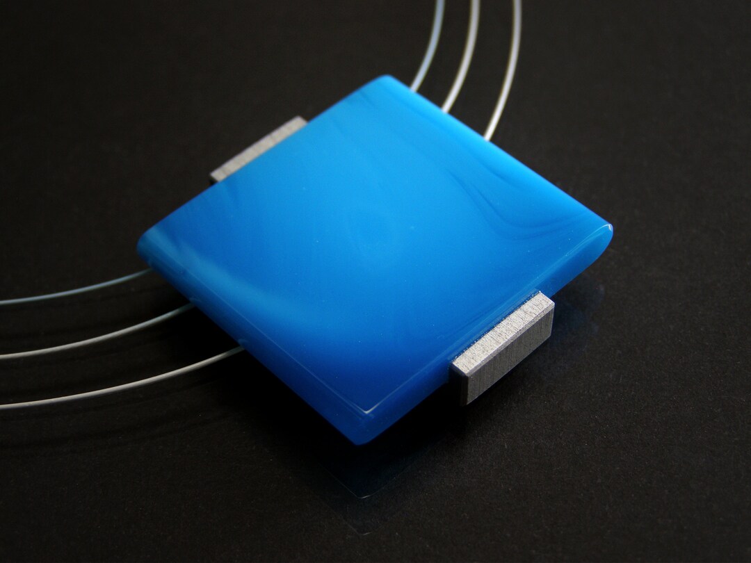 Handmade Necklace, Cut Glass, Anodized Aluminium and Colored Stainless ...