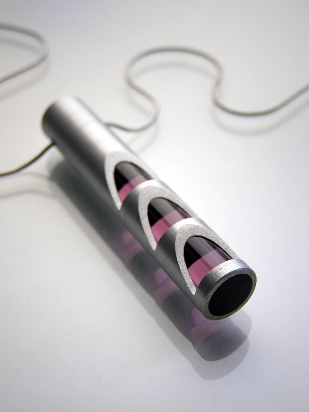 Handmade Necklace, Cut Glass, Anodized Aluminium and Stainless Steel ...