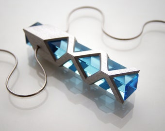 Handmade Necklace, Cut Glass, Anodized Aluminium and Stainless Steel ...