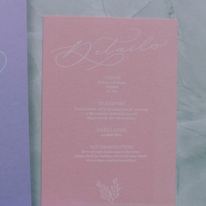 Pastel Pink & Purple Wedding Invitation Card - Etsy